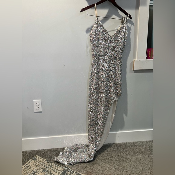 Dresses | Silver Sequin Prom Dress | Poshmark